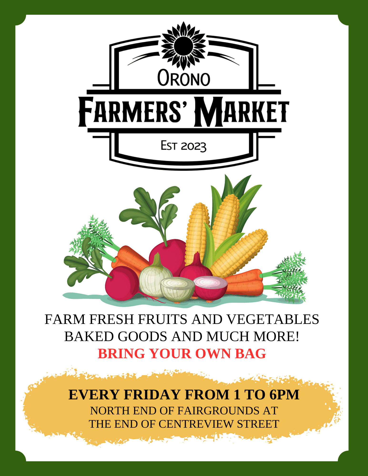 Orono Farmers Market at the north end of Orono Fairgrounds - Orono BIA