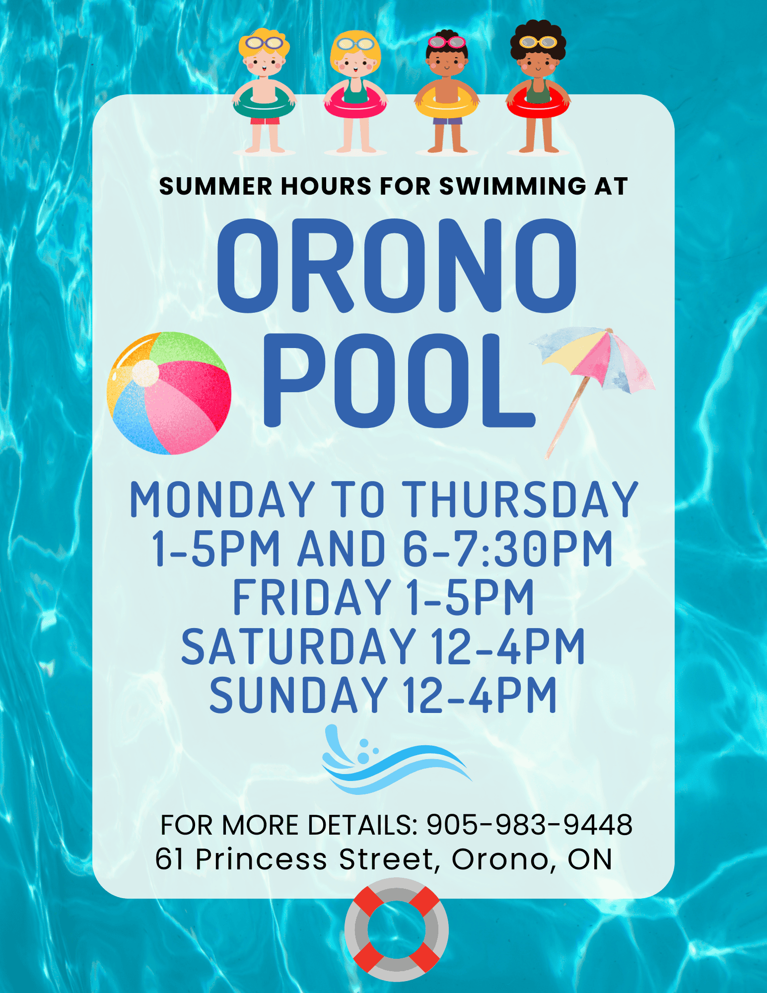 Orono Park Pool Open - Orono BIA